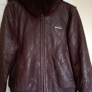 AL Wissam | Jackets & Coats | Al Wissam Burgundy Mink Leather Coat Sz ...
